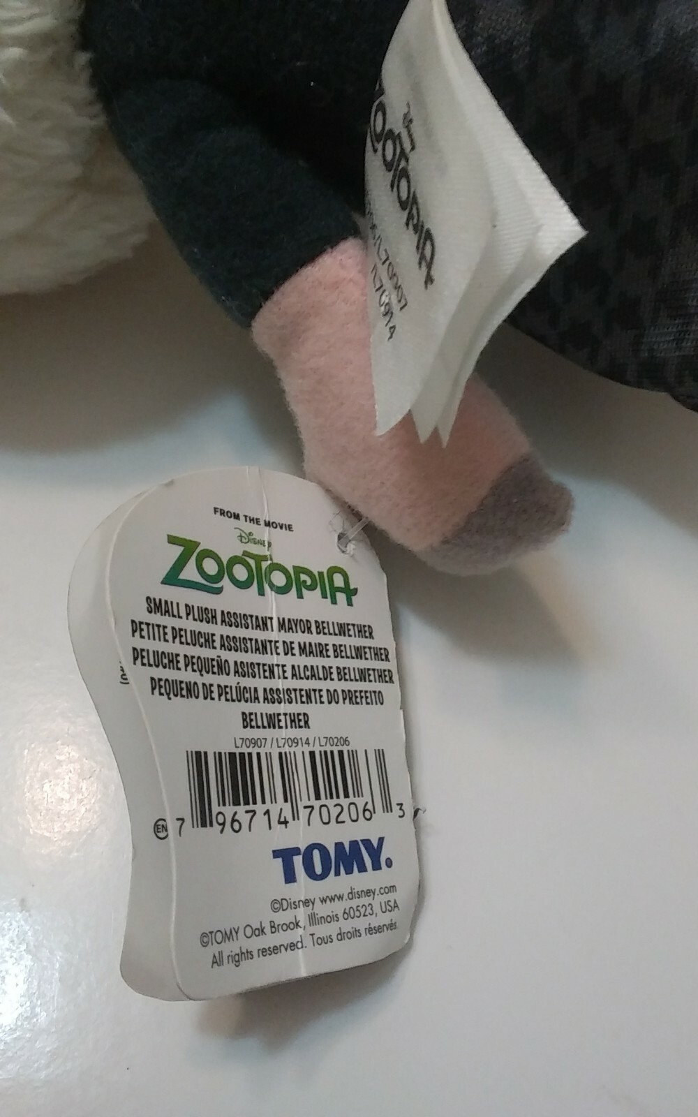 Tomy Disney Zootopia Small 9" Plush Assistant Mayor Bellwether Sheep ...