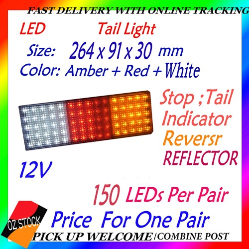 2x 12v LED Tail Light UTE Trailer Caravan Stop Tail Indicator Reverse ...