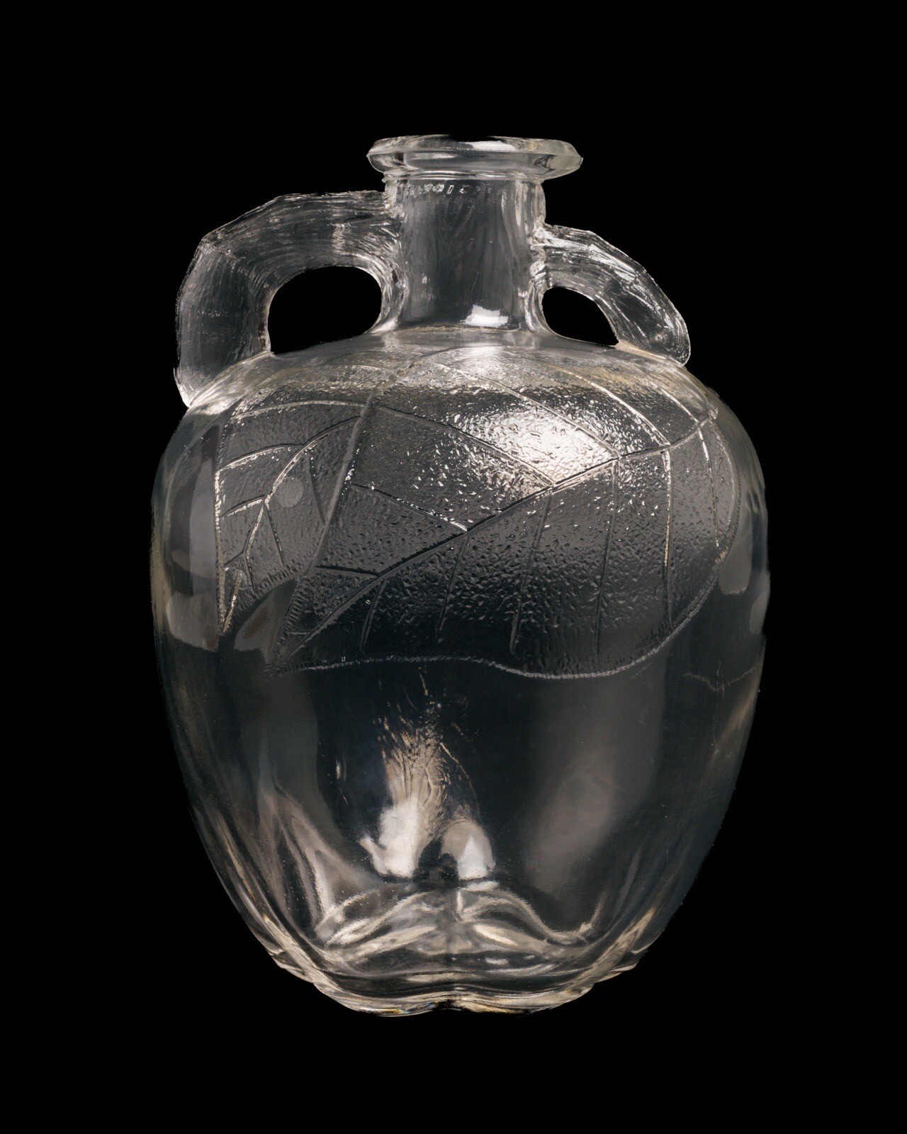 Vintage White House Apple Cider Glass Quart Jug w Handles + Raised Leaf ...