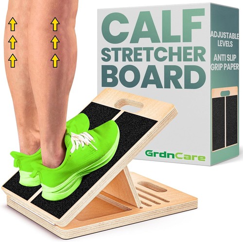 Calf Stretcher – Wooden Portable Slant Board for Stretching Black, Wood ...