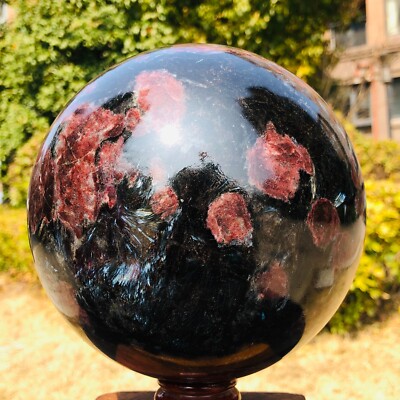 15.35LB Large Natural Garnet Sphere Crystal Firework Stone Ball Reiki ...