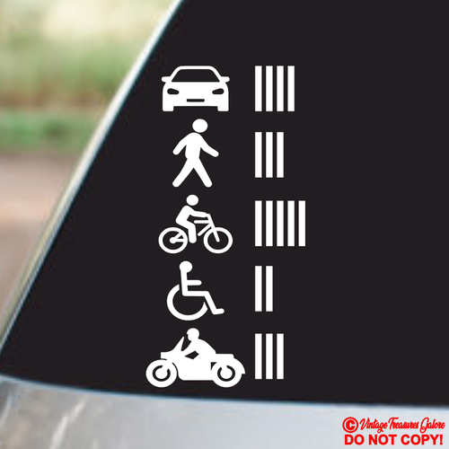 CAR ACCIDENT TALLY Vinyl Decal Sticker Truck Rear Window Bumper THINGS ...
