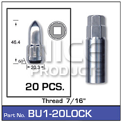 NICE PRODUCTS BULLET Lock (20) Nuts BU1-20LOCK BU1-20LOCK | eBay Australia