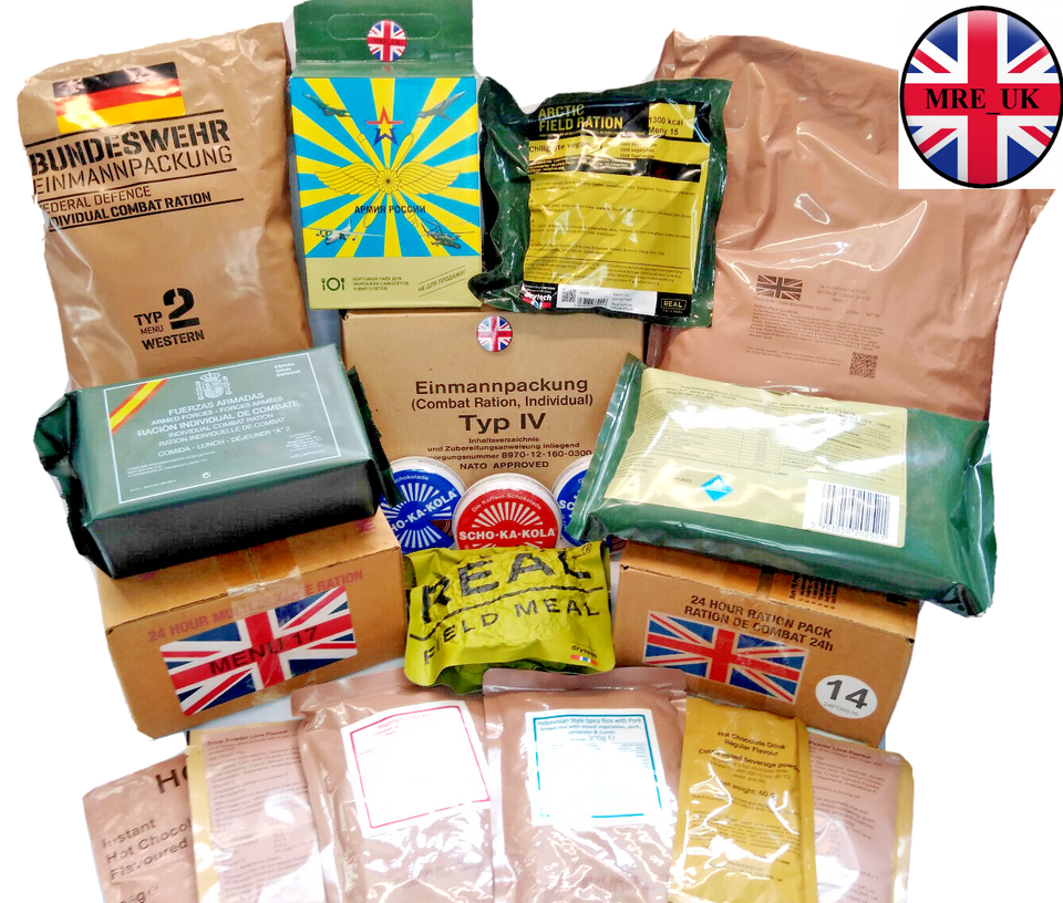 MRE Ration Mixed Box 1 KG - UK - US - French - UN - Meal Pouches - Tin ...