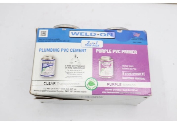 Weld-On Twin Pack 780 PVC Plumbing Solvent Cement and Purple Plumbing ...
