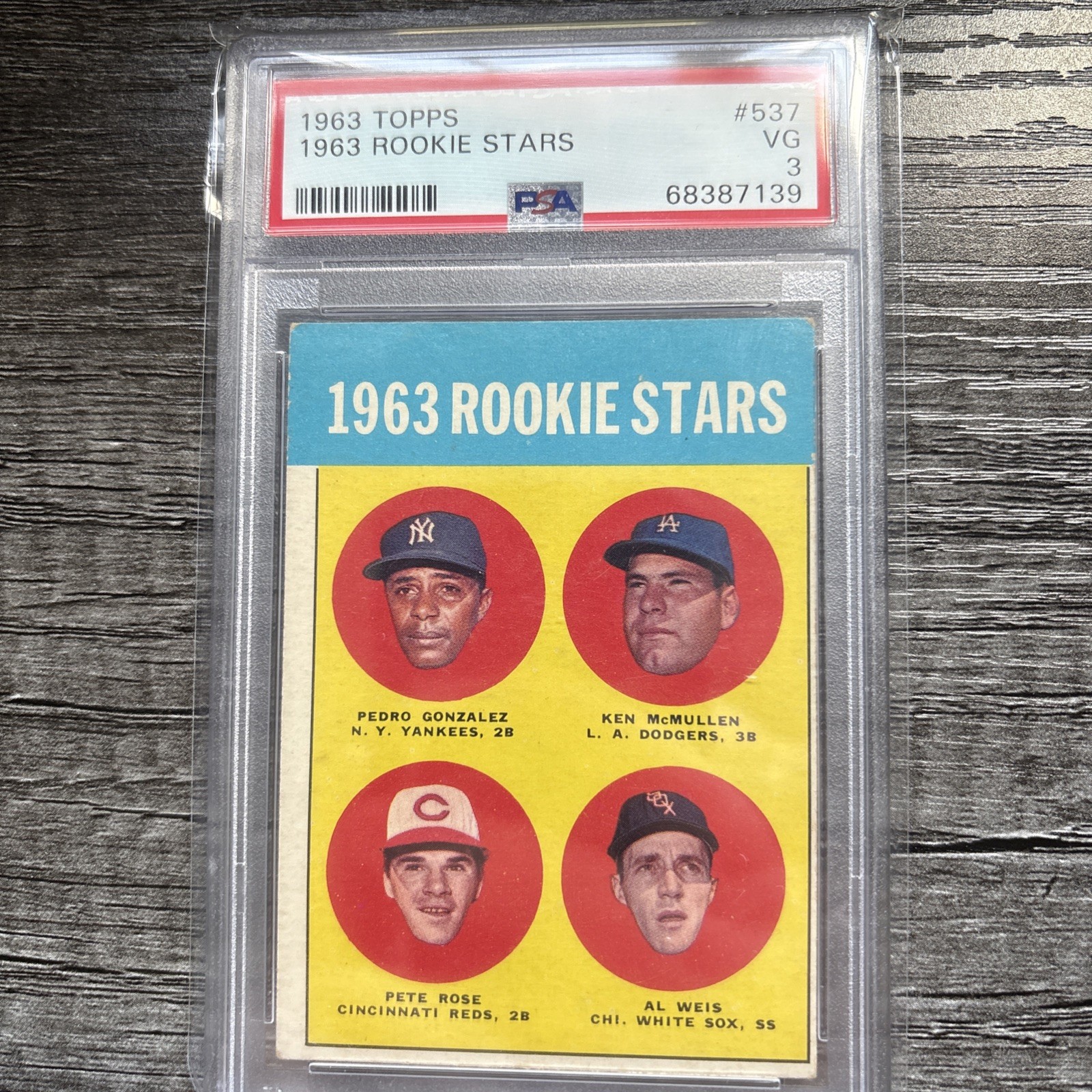 1963 TOPPS ROOKIE STARS #537 PETE ROSE ROOKIE RC PSA 3 VG | eBay