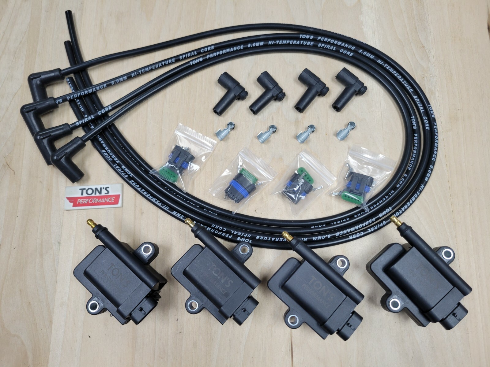 Ton's Performance IGTB 4 Cylinder Ignition Coil Conversion Kit Plug ...