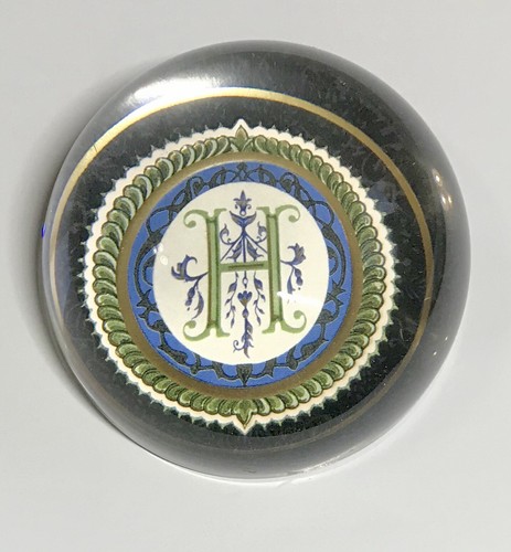 Punch Studio Crystal “H” Monogram Initial Dome Paperweight Made in ...