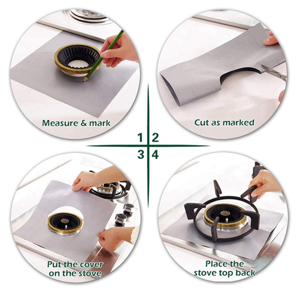 8 Pack Stove Burner Covers Triple Thickness 0.2MM, Square Stove ...