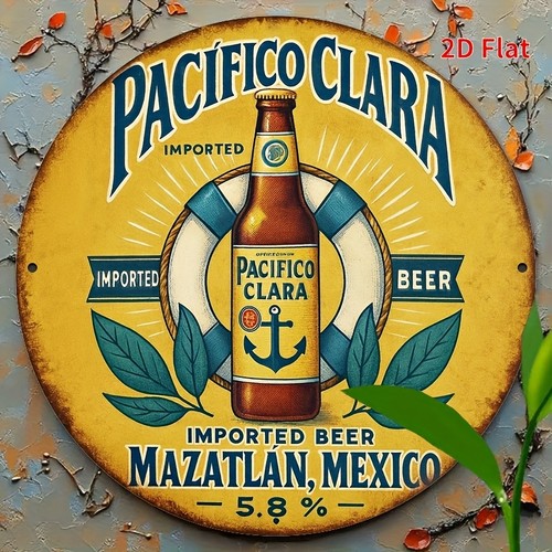1pc Vintage Pacifico Clara Beer Sign - Tin Metal Signs Mexican Brewery ...