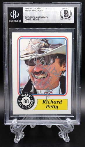 RICHARD PETTY SIGNED 1988 MAXX RACE #43 ROOKIE CARD RC BECKETT BAS BGS ...