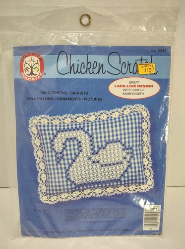 Vtg Chicken Scratch Swan Goose Pin Cushion Ornament Sachet Sewing ...