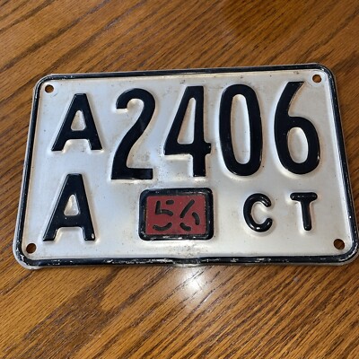 Connecticut License Plate 1956 AA 2406 | eBay