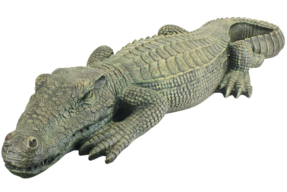 Outdoor Crocodile Statue Realistic Garden Pond Alligator Reptile Gator ...