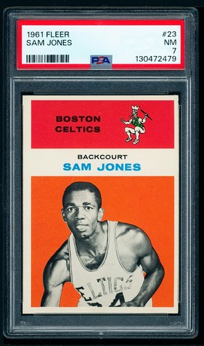 1961-62 Fleer SET-BREAK #23 Sam Jones RC HOF Rookie PSA 7+ NEWLY GRADED ...