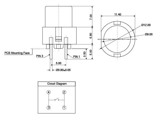 SPST Momentary Black PCB Mount Tactile Switch | eBay Australia