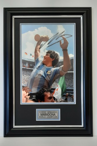 Maradona Signed Framed Soccer World Cup Memorabilia | eBay Australia