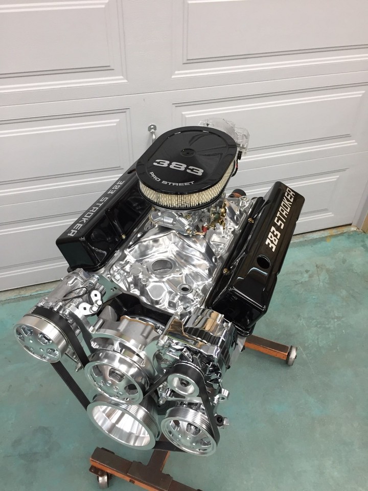 383 STROKER CRATE ENGINE 500-600hp A/C ROLER TURNKEY TH350 Trans 383 ...