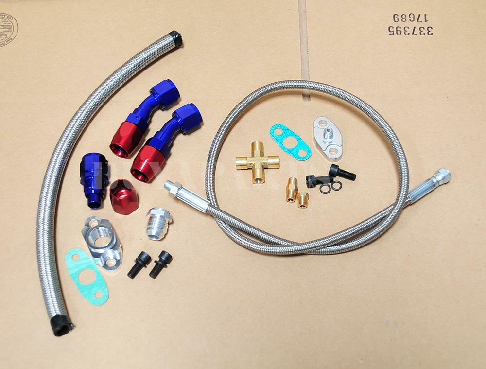 Complete Turbo Oil Return Line Oil Drain Line Kit T3 T4 T3/T4 T60 T61 ...