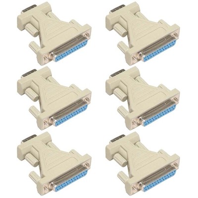 6x DB-9 Male to DB-25 Female DB9 M to DB25 F D-Sub Serial Adapter ...