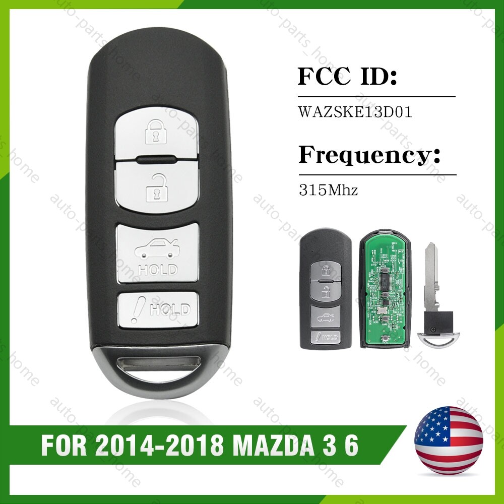 2X SMART KEY PROXIMITY REMOTE FOB WAZSKE13D01 FOR 2016-2020 MAZDA CX-5 ...