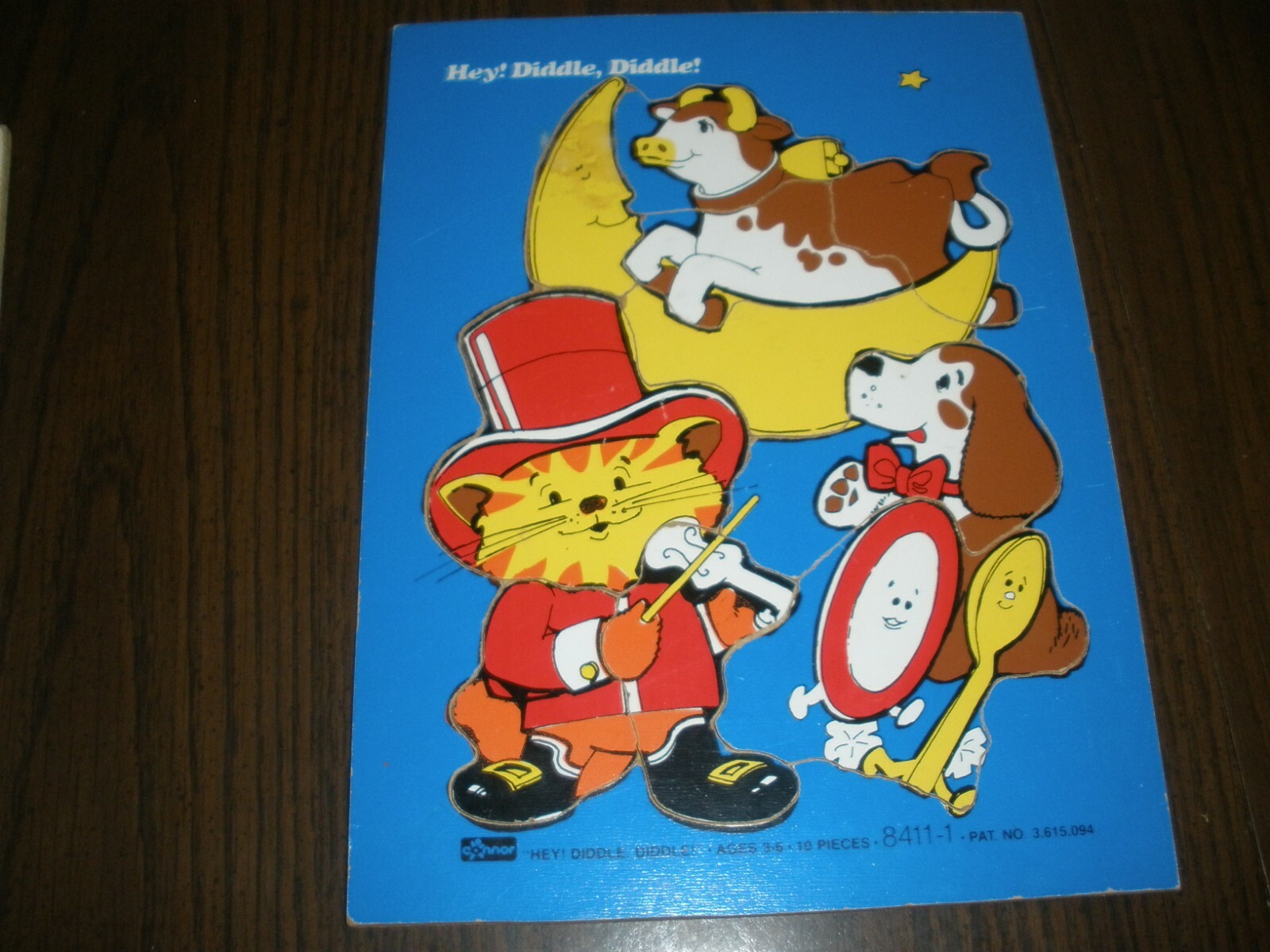VINTAGE CONNOR WOODEN PUZZLE HEY DIDDLE DIDDLE #8411-1 | eBay
