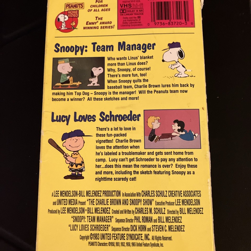 The Charlie Brown and Snoopy Show - V. 4 (VHS, 1994) Lucy Schroeder ...