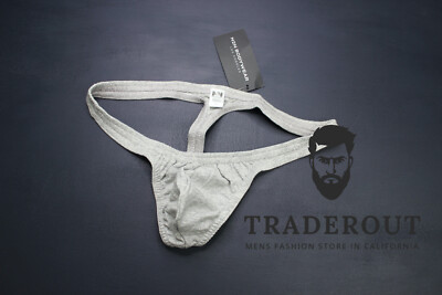 N2N Bodywear Men Heather grey classic cotton thong underwear Size M XL ...
