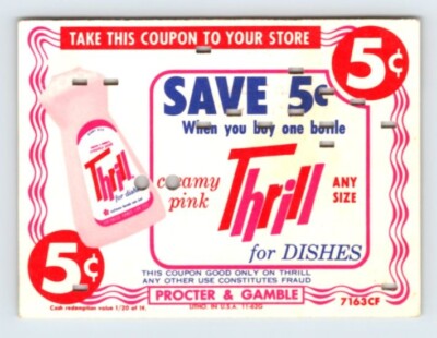 THRILL SOAP DISHES Vintage 1960's Key Punch Coupon Supermarket ...