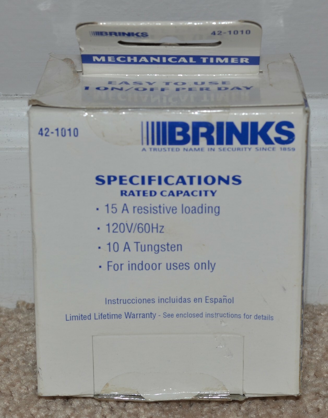 Brinks White Indoor Mechanical Timer 42 1010 One On Off Per Day EBay