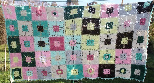 Preloved Handmade Crochet Knee Rug, Granny Blanket | eBay