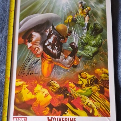 Marvel Signed Framed Alex Ross Wolverine Hulk Poster 2014 Small 17x9 in ...