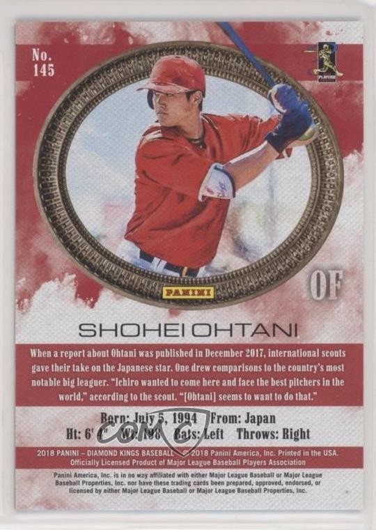 2018 Panini Diamond Kings SP Blue Frame Shohei Ohtani #145 2b5 | eBay
