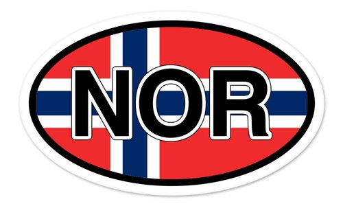 NOR Norway Flag Oval car window bumper sticker decal 5" x 3" | eBay