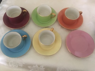 BEAUTIFUL GOLD TRIMMED CUPS AND SAUCERS 6 OZ. | eBay