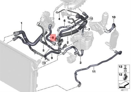 Genuine BMW F30N F31N Sedan Hose for Turbo Charger Air Cooler OEM ...