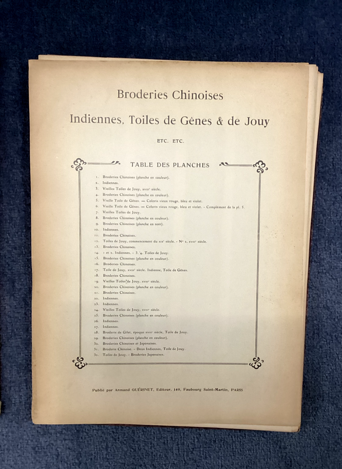 Armand Guerinet. Broderies chinoises, indiennes toiles de Genes & de Jouy 1920 | eBay