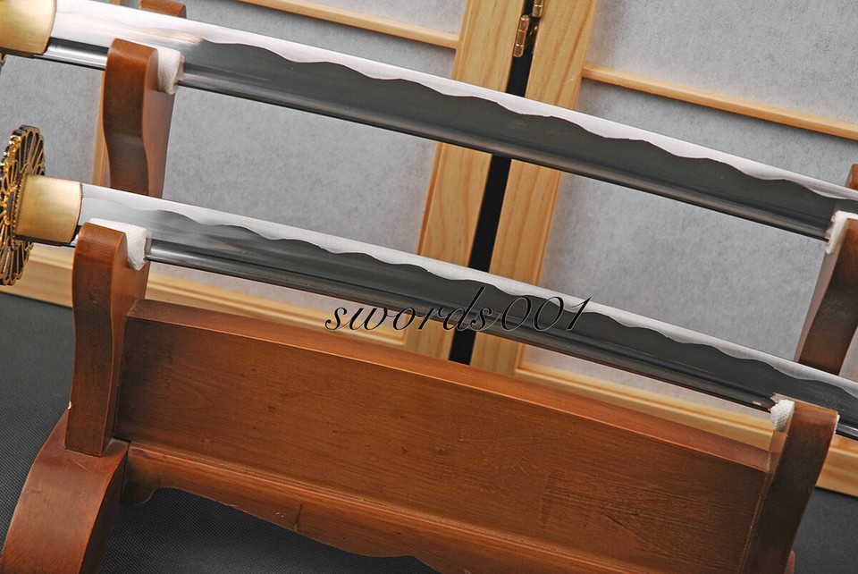 Real Sharp Swords Set Katana + Wakizashi Japanese Samurai Full Tang ...