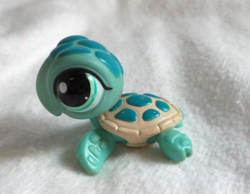 LITTLEST PETSHOP LPS #2097 HASBRO TORTUE TURTLE DE MER BLEU VERT BEIGE ...