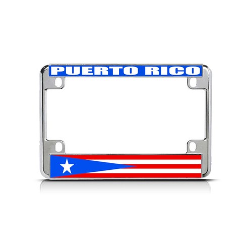 PUERTO RICO Flag Metal Motorcycle Bike License Plate Frame Tag Border ...