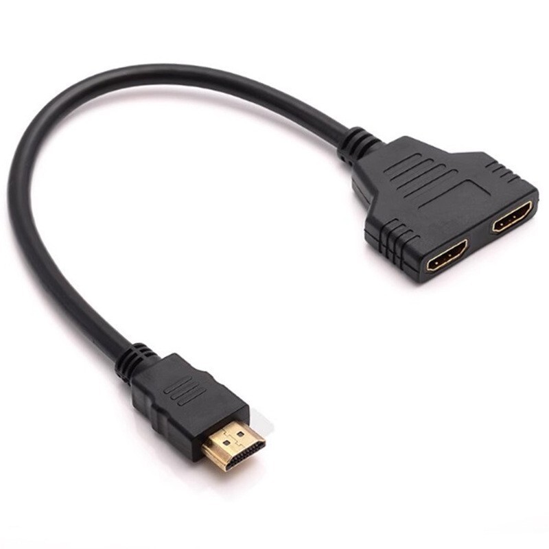 HDMI Male To Dual Twin HDMI Female 1 to 2 Way Splitter Adapter Cable ...