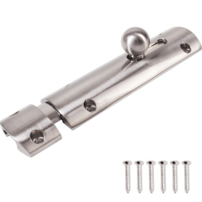 CHROME SLIDE BOLT High Quality Satin Door Toilet Bathroom Sliding Lock ...