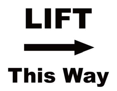 LIFT This Way Right Arrow Self Sign Adhesive Sticker Notice Finish ...