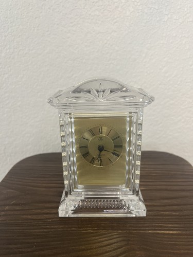Vintage Hechinger West Germany Lead Crystal Desk Clock Quartz Time ...