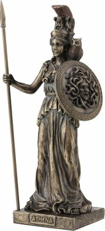 Greek Goddess Athena / Minerva With Shield Cold Cast Bronze & Resin ...