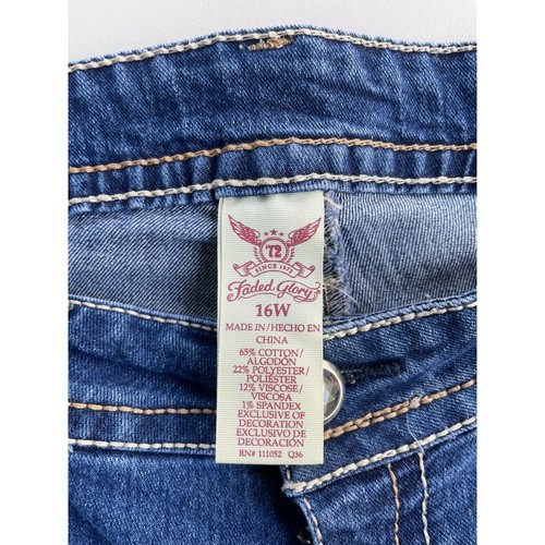 FADED GLORY, PLUS 16W JEAN SHORT WITH EMBELLISHMENT | eBay