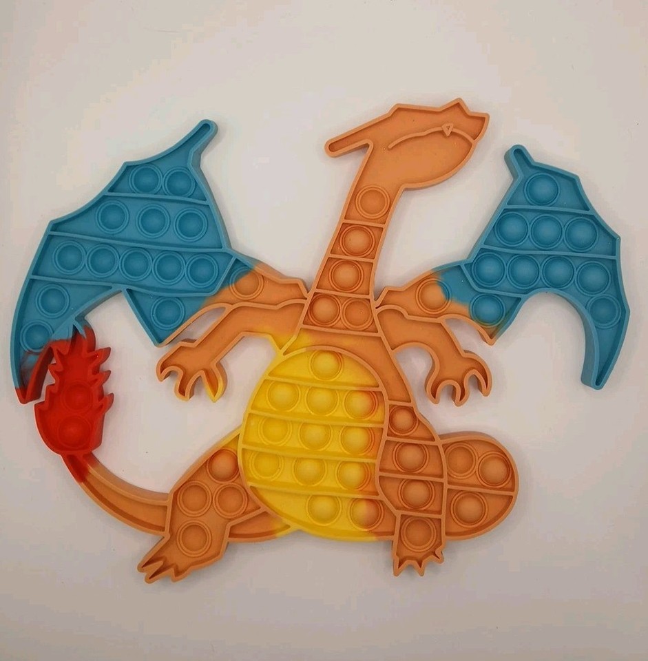 X LARGE Pokemon Fidget Bubble Popper Charizard Silicone Sensory Toy POP ...