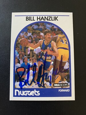 Bill Hanzlik Signed 1989-90 NBA Hoops #129 Card Denver Nuggets ...