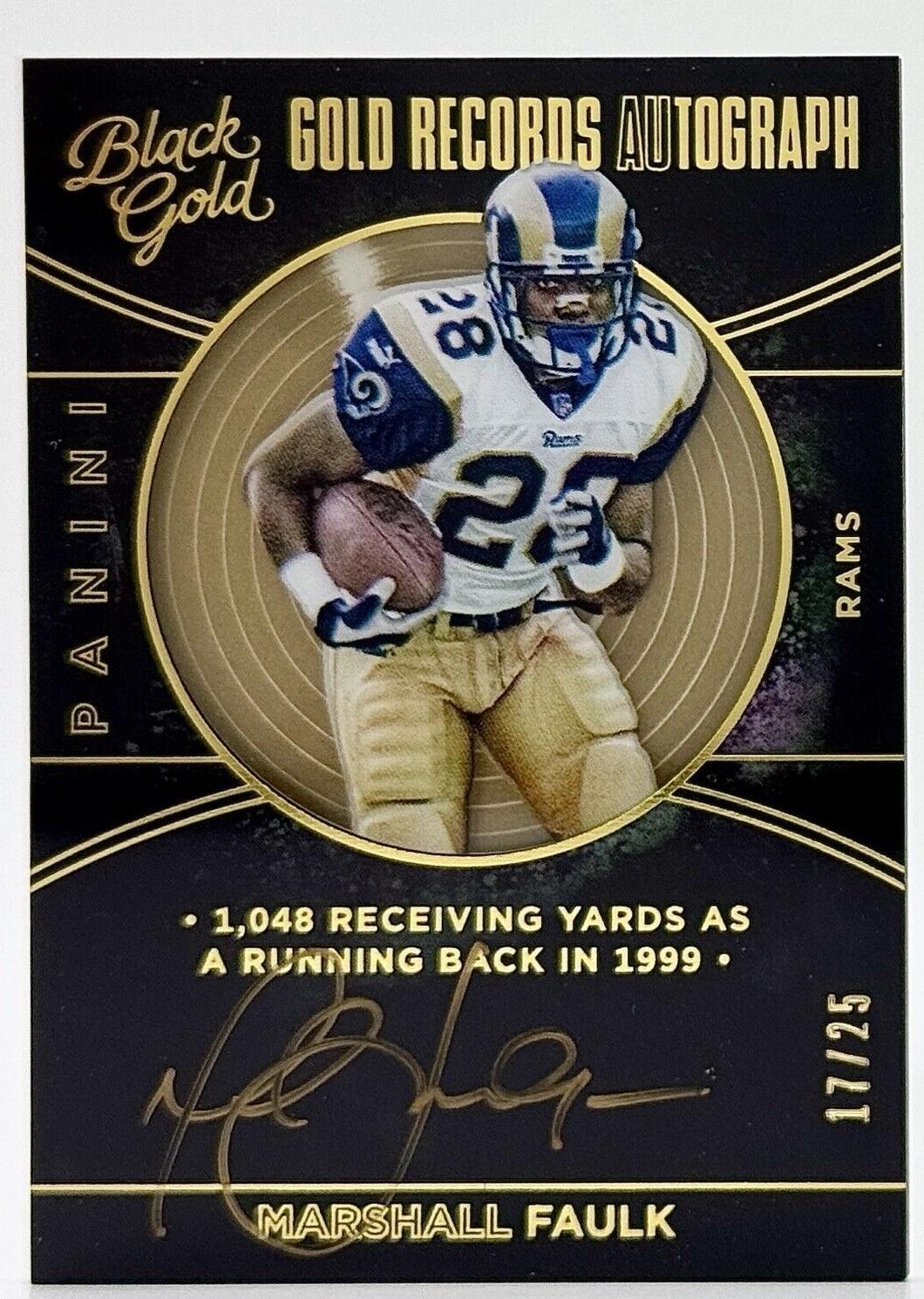 2016 Panini Black Gold - Gold Records Autograph Marshall Faulk #GR-MF ...