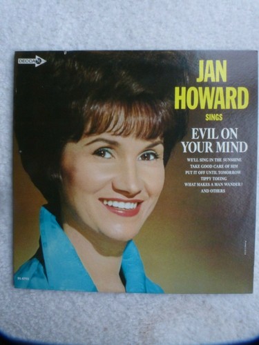 Jan Howard Sings Evil On Your Mind, autographed LP record album | eBay